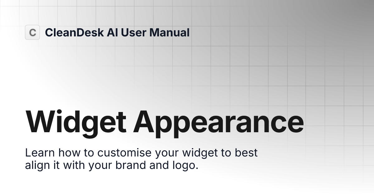 Widget Appearance | CleanDesk AI User Manual
